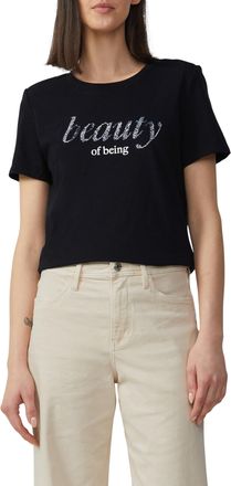 s.Oliver Jersey-T-Shirt mit Schriftprint und Pailletten