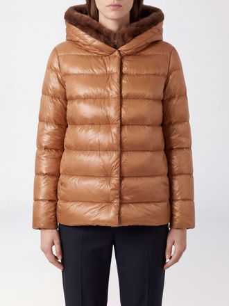 Herno Doudoune en nylon d&eacute;perlant avec capuche en shearling