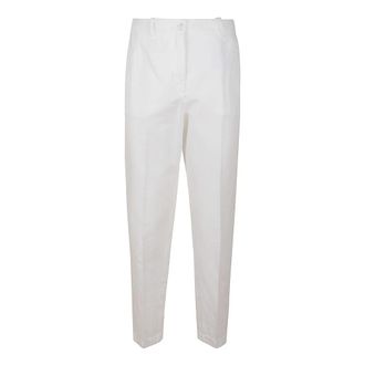 Incotex Wei&szlig;e Baumwollleinenhose mit Rei&szlig;verschluss - - Trousers - Damen - Wei&szlig; - 2XS