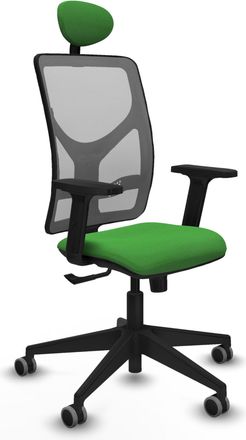 Piqueras y Crespo Telefonstuhl mit 2D-Armlehnen, h&ouml;henverstellbare Lendenwirbelst&uuml;tze und festes Kopfteil, ausgestattet mit 3 Positionen, Grau/Gr&uuml;n