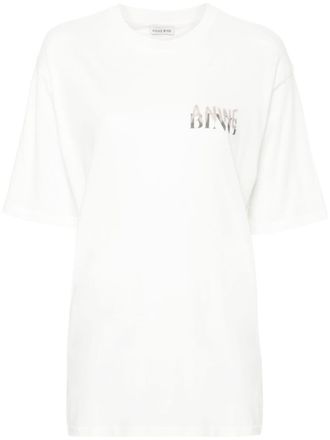 Anine Bing t-shirt en coton à logo imprimé - Blanc