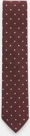 Bigi Cravatte Milano Herren - Seidenkrawatte Loira bordeaux/silbergrau gepunktet