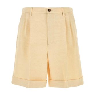 Valentino Garavani Cremefarbene Jute Bermuda-Shorts - - Shorts - Herren - Gelb - M