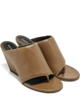 Proenza Schouler sandales compens&eacute;es en cuir - Marron