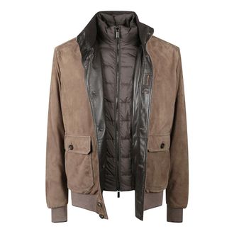 Moorer Homme, Vestes, Brun, Taille: L Adelsio-Ur Bomber Jacket