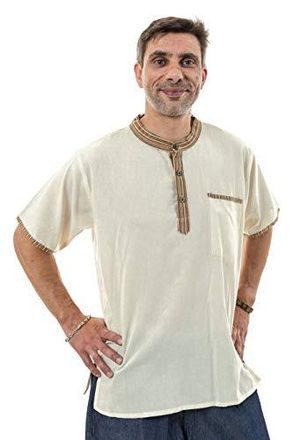 Fantazia Chemisette Ethnique Coton Ecru Malisah - Taille S au XXXL Blanc/&eacute;cru