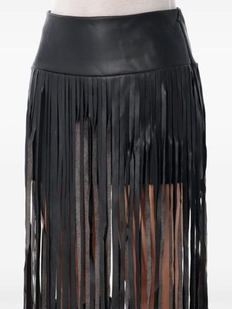 The Garment jupe mi-longue à franges - Noir