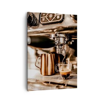 Arttor Bilder auf Leinwand Kaffee Äußern Kaffeehaus Leinwandbild mit Rahmen 50x70cm Wandbilder Dekoration Wohnzimmer Schlafzimmer Küche Deko Groß Wanddeko Bi