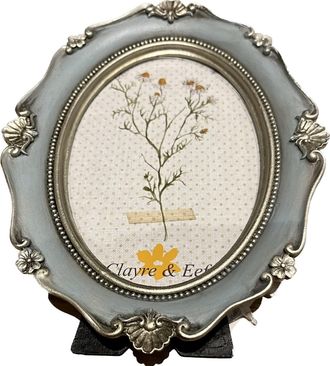 Clayre & Eef Bilderrahmen 10x15 cm Blau Kunststoff Glas Fotorahmen