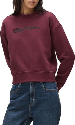 Karl Lagerfeld Regular Essential Logo Sweat, Zinfandel, XS