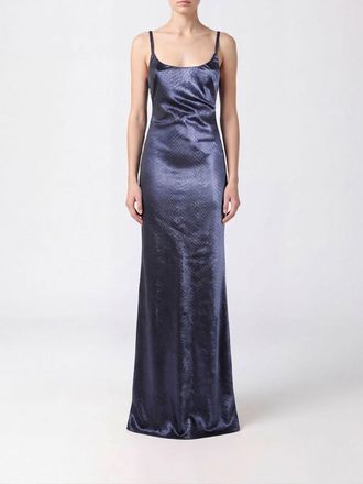 Elisabetta Franchi Robe de soir&eacute;e longue en satin &agrave; imprim&eacute; python