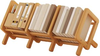 Generico Schreibtischregal - verstellbares Schreibtischregal aus Holz mit einziehbarem Design | Platzsparendes Aufbewahrungsregal f&uuml;r B&uuml;cher, Schreibwaren und 