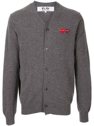 Comme Des Garçons cardigan à logo brodé - Gris