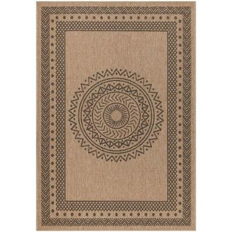Puma Naturel - Tapis de salon aspect jute motifs géométrique Beige et Noir 160x230cm