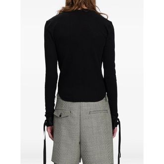 Ann Demeulemeester Pointelle Cotton T-Shirt - Black
