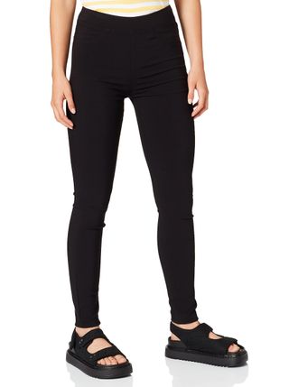 b.young BYKEIRA BYDIXI Jegging BYDIXI Jegging - Damen Treggings mit angedeuteten Taschen Slim Fit, Größe:XL, Farbe:Black (80001)