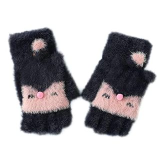 Generic Gants dautomne et dhiver Ms Edition Demi fait r&eacute;f&eacute;rence &agrave; la Clamshell Girl Students Write More Wool Warm Gloves Gants pour femme (bleu marine, taille