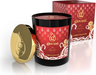 Giovani Giovani Duftkerze CHRISTMAS PIE - S&uuml;&szlig;-w&uuml;rziger Duft mit Zimt, Apfel, Kiwi & Nelke | 170 ml zertifiziertes Palmwachs, ungiftig & allergenfrei | Hochwer