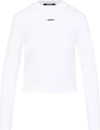 Jacquemus Femme, Tops, Blanc, Taille: 40 FR T-shirt Blanc Design &Eacute;l&eacute;gant