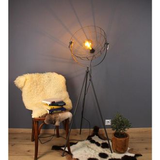 Eco-Light Eco-light - Retro Stehleuchte led grid schwenkbarer Gitterschirm aus Metall Anthrazit, 146cm