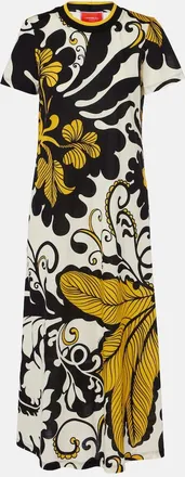 La DoubleJ Robe midi Meditation en coton à fleurs