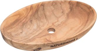 NATUREHOME Olivenholz Seifenschale natürliche Holz Schale oval - 14x9x3 cm Seifenhalter Dusche für Bad und Küche