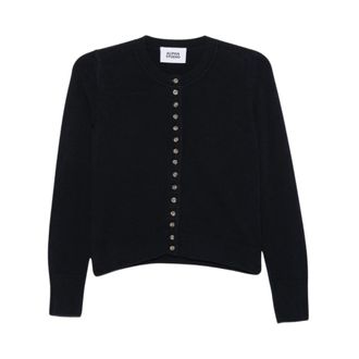 Alpha Studio Fein gestrickter Cardigan mit Rundhalsausschnitt - - Knitwear - Damen - Blau - M