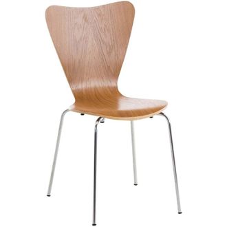 Clp Chaise &agrave; manger empilable en bois et cadre en m&eacute;tal chaise &eacute;l&eacute;gante diverses couleurs Couleur : Ch&ecirc;ne