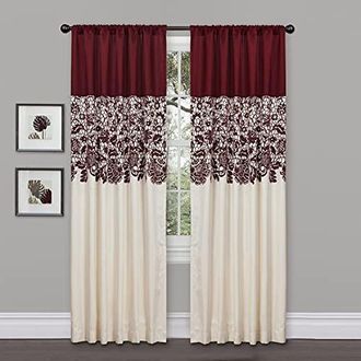 Lush Décor Estate Garden, Vorhang, 137,2 x 2,5 cm, Rot