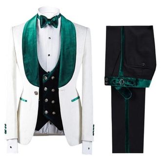 Generic Ensemble 2 pi&egrave;ces de smoking floral pour homme avec ch&acirc;le et revers - Blazer pour d&icirc;ner, bal, mariage, Couleur 7, 3XL