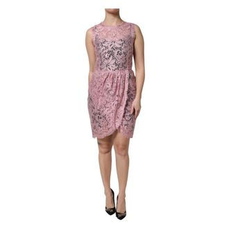 Dolce & Gabbana Rosa Blumenspitze Etuikleid - - Dresses - Damen - Rosa - S