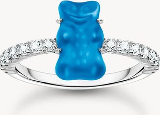 Thomas Sabo Ring in Silberoptik, Blau und Weiß