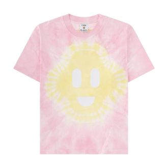 Casablanca Tie Dye CC Smile T-Shirt - - Tops - Damen - Rosa - S