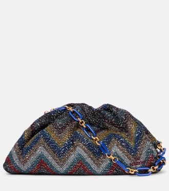 Missoni Schultertasche Medium aus Häkelstrick mit Pailletten