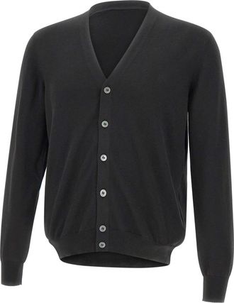 Gran Sasso Homme, Pulls, Noir, Taille: S V Neck Cardigan