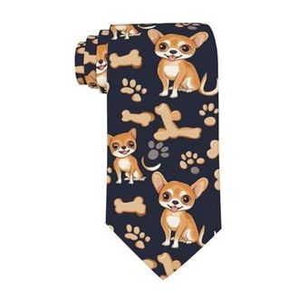 Generic Chiens Chihuahua De Dessin Animé Cravate Homme Élégante Cravates Hommes Classique Cravate Pour Fêtes Célébrations Mariage