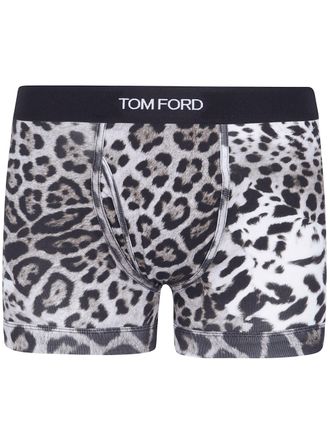 Tom Ford Boxer Brief Snow Leopard Printed Cotton