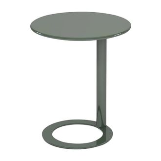 Generic Kleiner Beistelltisch, runder C-f&ouml;rmiger Metalltisch mit rundem Fu&szlig;, Nachttisch, Gartentisch f&uuml;r Wohnzimmer, Schlafzimmer, Balkon oder B&uuml;ro