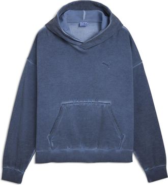Puma Erwachsene Washed Out Graphic Boxy Hoodie XL, Dark Indigo Blue