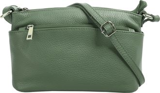Cluty Umh&auml;ngetasche echt Leder Damen | Made in Italy, Crossbody Bag, Messenger Bag mit Rei&szlig;verschluss, Schultertasche aus Rindleder | 020617