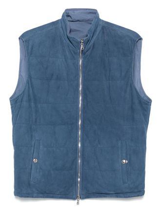 Barba gilet en cuir - Bleu