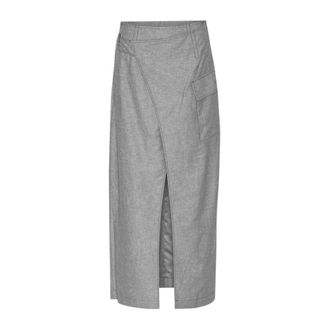 Remain Klassischer Wickelrock in Grau - - Skirts - Damen - Grau - L