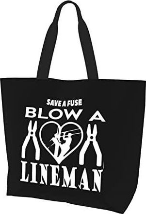 AOOEDM Lineman Save A Fuse - Sac &agrave; provisions r&eacute;utilisable en toile pour femme Blow A Lineman