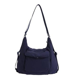 Generic Sac fourre-tout en nylon de couleur unie de grande capacit&eacute; pour femme, pour le travail, le shopping, les voyages au quotidien, noir fonc&eacute;, 400.00x250