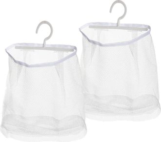 BESPORTBLE 2 St&uuml;ck H&auml;ngende Mesh aufbewahrungstaschen mit Drehbarem Haken Vielseitige Netzbeutel f&uuml;r W&auml;scheklammern Kosmetik Socken und K&uuml;chenutensilien Platzspa