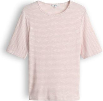 OPUS Kurzarmshirt Sambi aus gestreiftem Jersey mit dezenter Struktur elastischer Stoff, weicher Griff, Casual