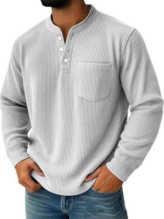 Generic Polo d&eacute;contract&eacute; et respirant pour homme, coupe classique, tunique basique boutonn&eacute;e, l&eacute;g&egrave;re et confortable, blanc, 4XL