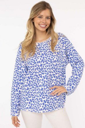 Zwillingsherz Sweater Leo allover mit animalischem Printdesign