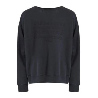 Maison Margiela Rundhals-Sweatshirt mit Logo-Pr&auml;gung - - Sweatshirts & Hoodies - Herren - Schwarzk - XS
