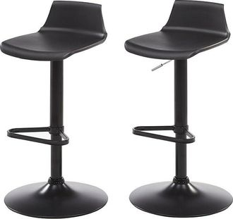 Vente-Unique Barhocker 2er-Set h&ouml;henverstellbar - Polypropylen - Schwarz - CALAS